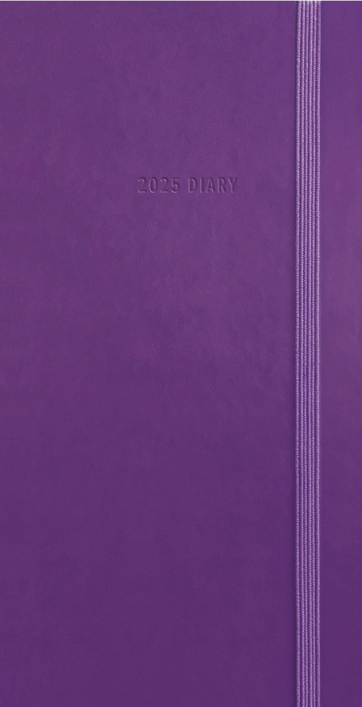 Fashion Diary Purple Soft Touch Slim Diary 2025 – Calendar and Diary