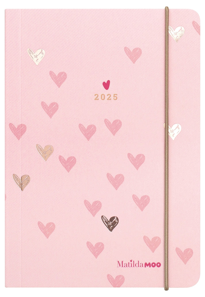 Matilda Moo Pink DAP A6 Flex Diary 2025 – Calendar and Diary
